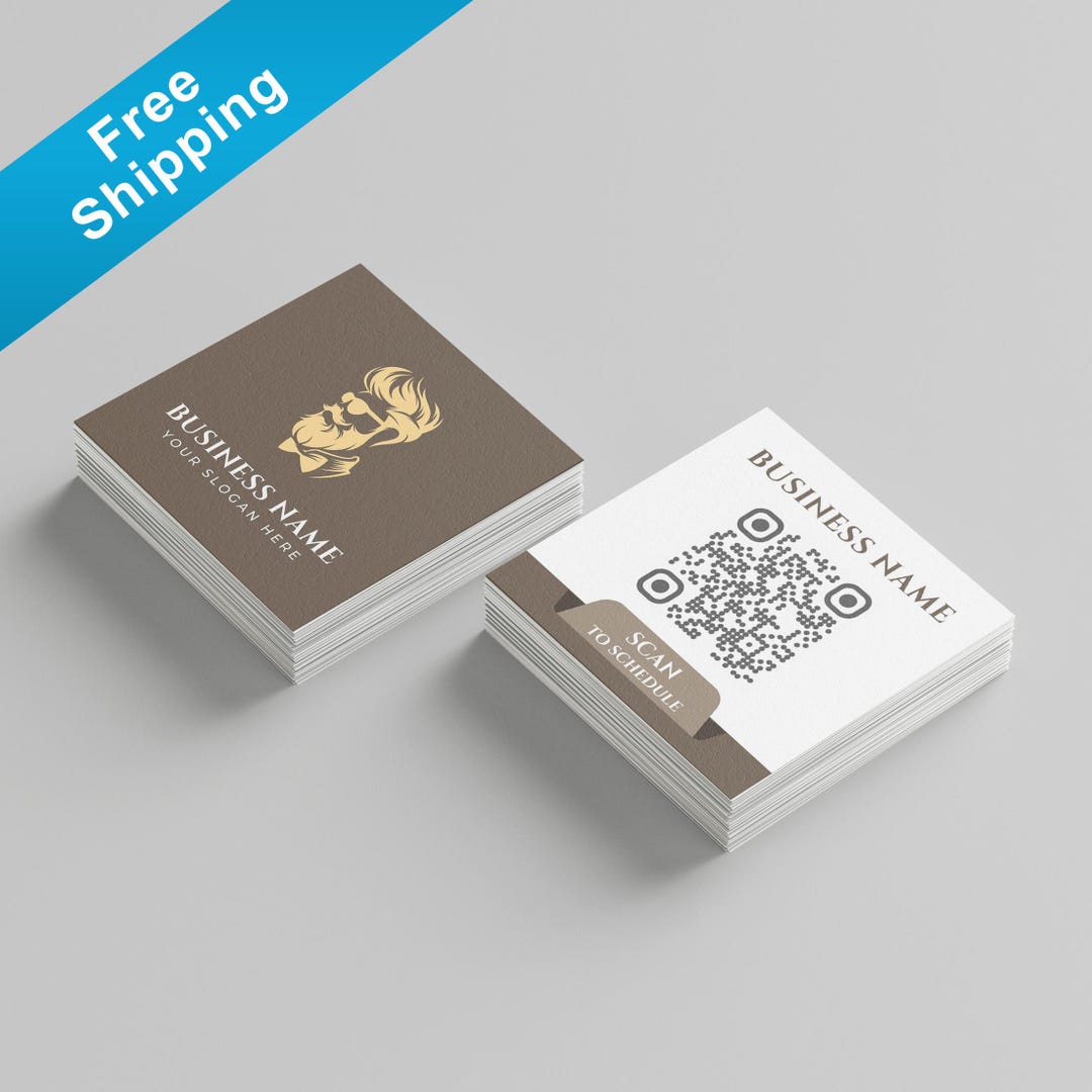 Square Business Cards With QR Code - Custom Design and Print for Small ...