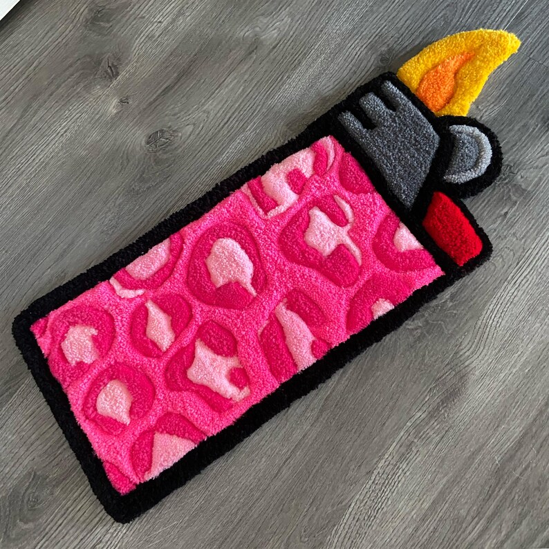 Cheetah Print Lighter Rug | Hot Pink Pattern Accent Rug - Etsy
