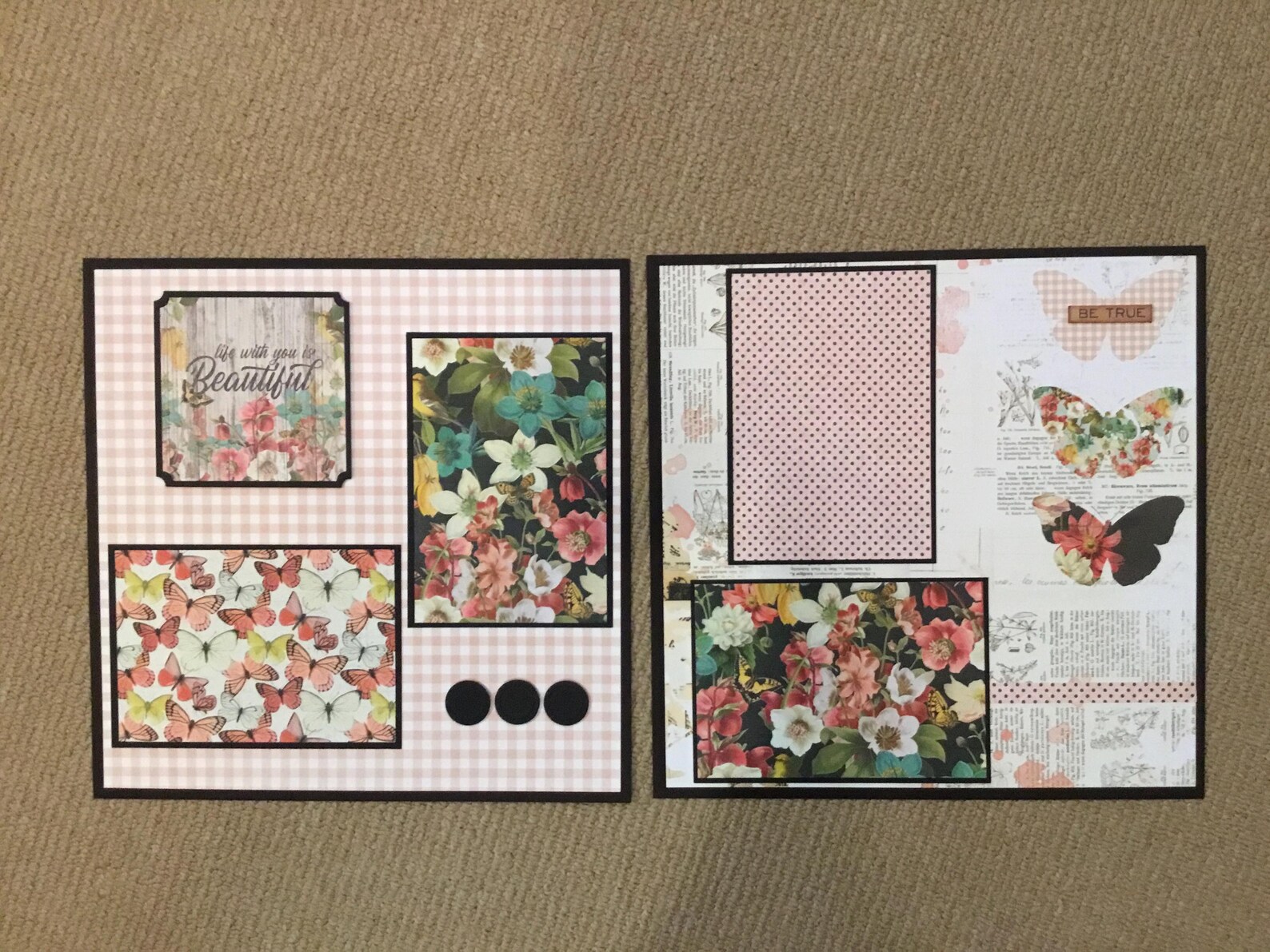 2 Page Pre-finished Scrapbook Layouts 12 X 12 - Etsy