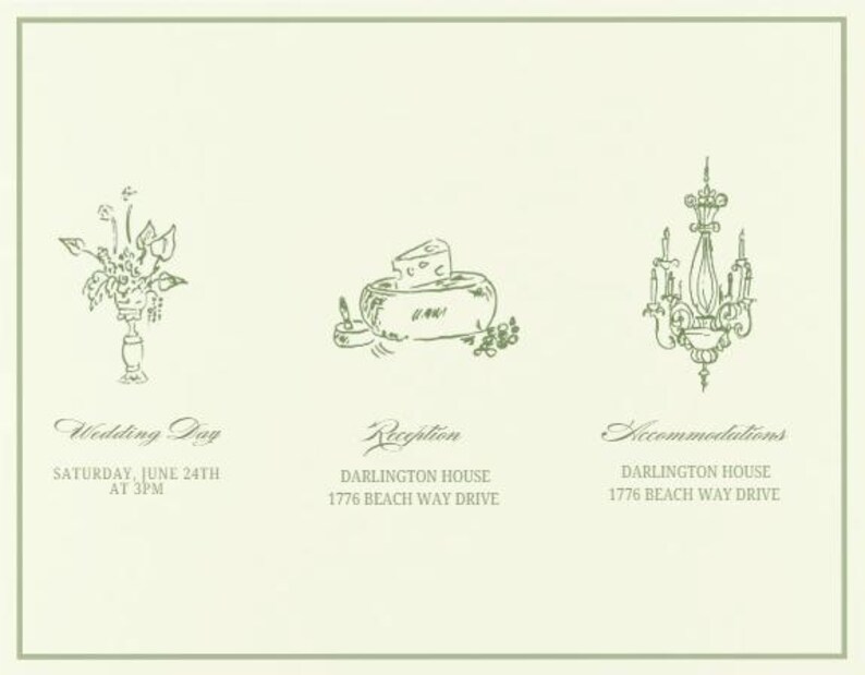 Green Wedding Invitation Suite Template Wedding Invite Chic Wedding ...