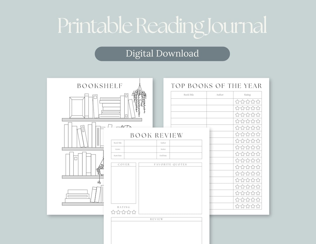 Minimalist Reading Journal | Printable Book Tracking | Reading Tracker ...