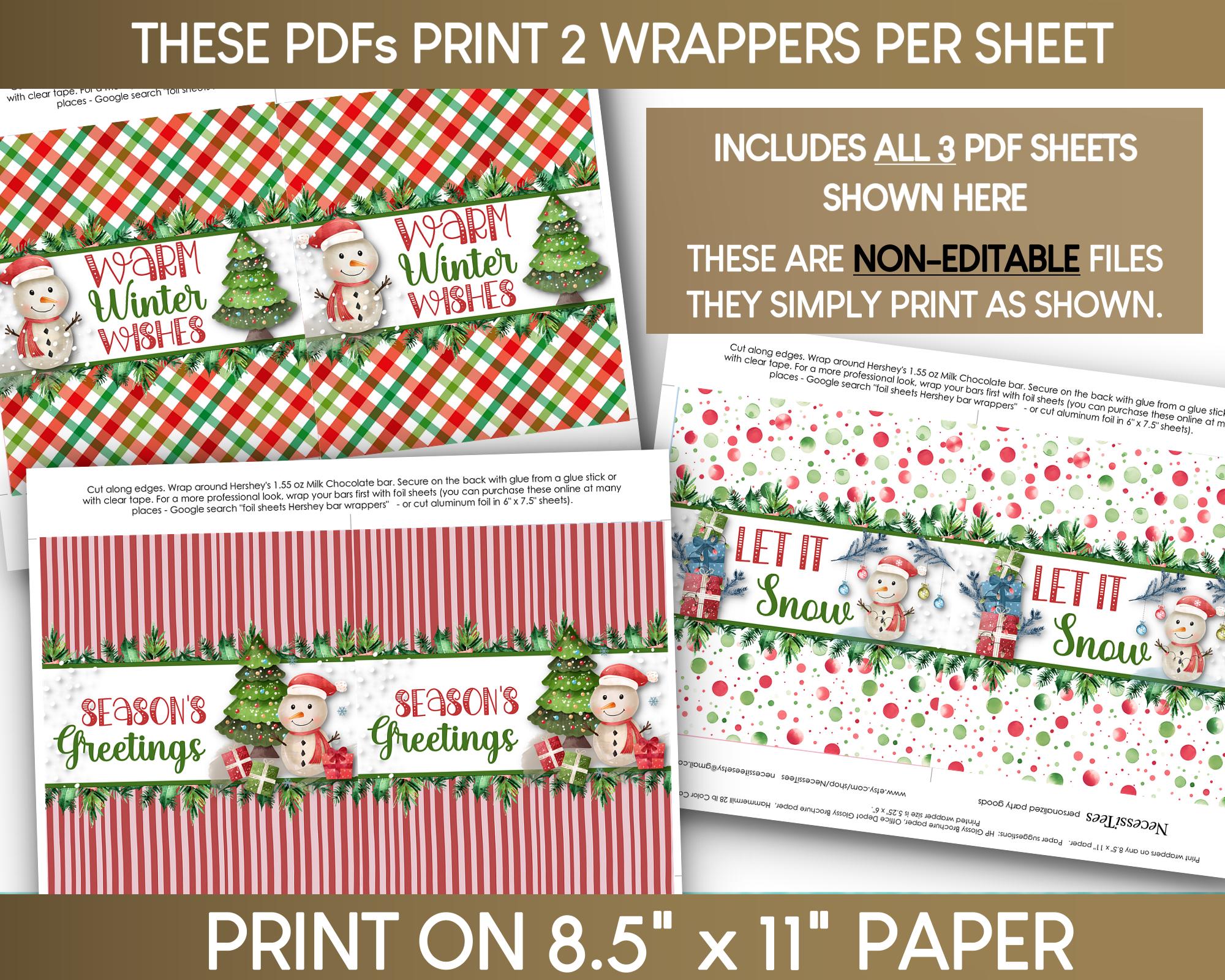 PRINTABLE Candy Bar Wrappers | Snowman Theme | Xmas, Christmas ...