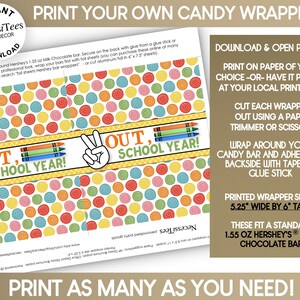 PRINTABLE Candy Bar Wrappers | School's Out, Class Dismissed | End of ...