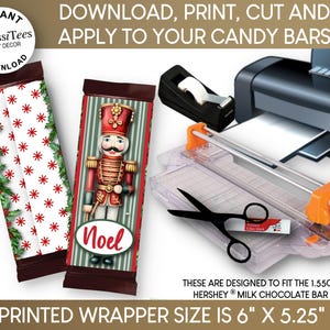 PRINTABLE Candy Bar Wrappers Christmas Theme Xmas Nutcrackers, Red ...