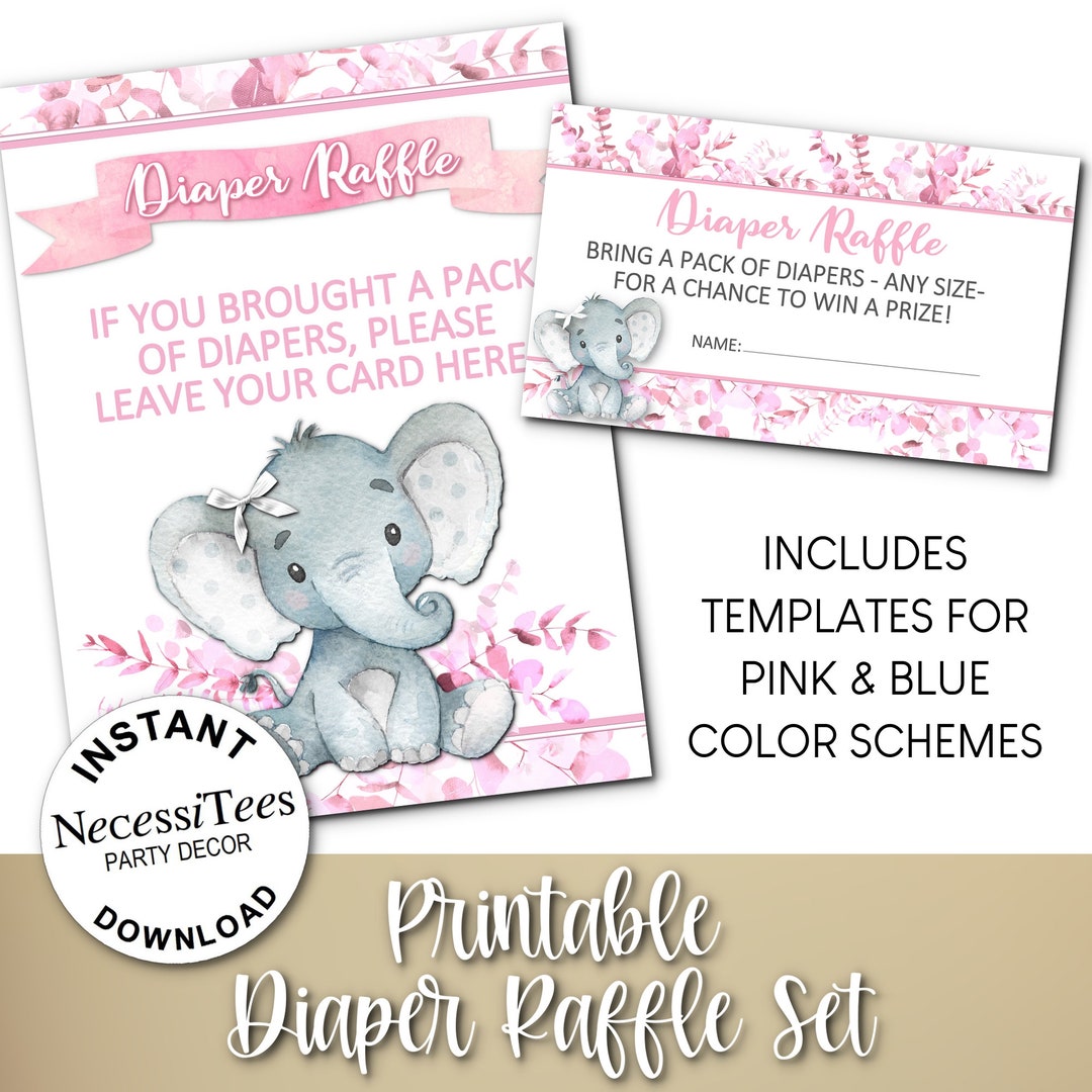 Tarjetas de rifa de pañales IMPRIMIBLES con letrero / Tarjetas de ...