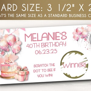 PRINTED Scratch off Cards | Set of 10 Cards | Party Games | Birthday ...
