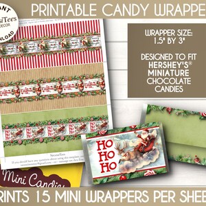 PRINTABLE Mini Candy Wrappers | for Party Favors | Christmas Theme ...