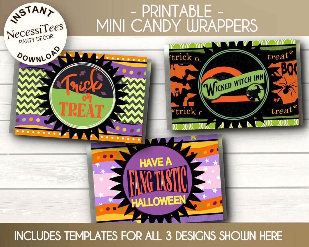 PRINTABLE Mini Candy Wrapper Templates | Party Favors | Halloween ...