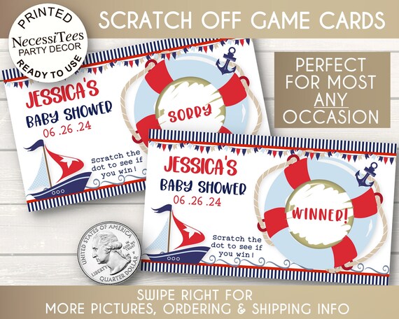 PRINTED Scratch Off Cards | Set of 10 Cards | Party or Shower Activity ...