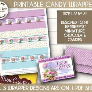 PRINTABLE Mini Candy Wrappers Party Favors Easter Theme Happy Easter ...
