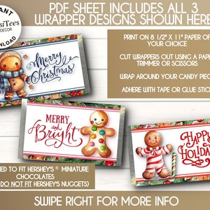 PRINTABLE Mini Candy Wrappers | for Party Favors | Christmas Theme ...