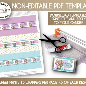 PRINTABLE Mini Candy Wrappers Party Favors Easter Theme Happy Easter ...