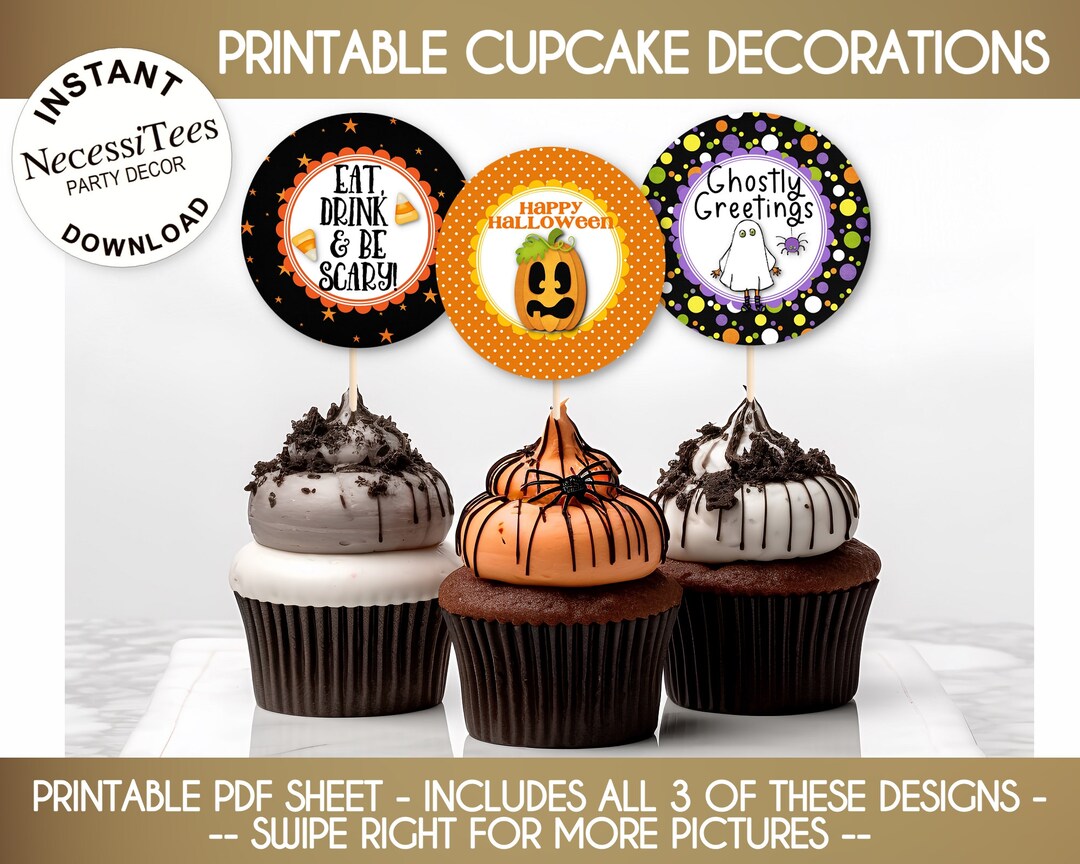 PRINTABLE Cupcake Decorations Template | Halloween Theme | Candy Corn ...
