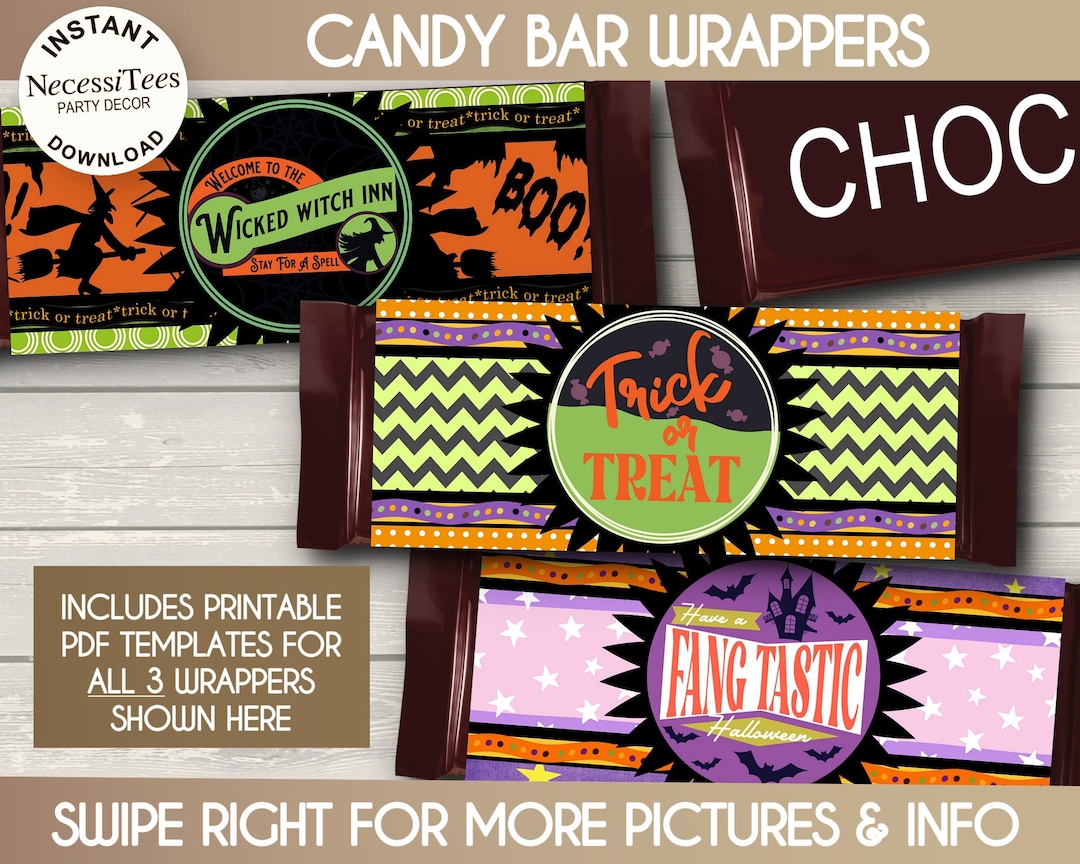 PRINTABLE Candy Bar Wrapper Templates | Halloween | Spooky Halloween ...