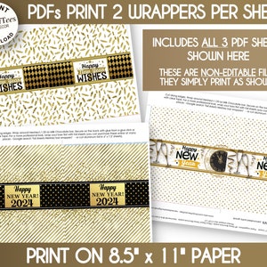 PRINTABLE Candy Bar Wrappers Happy New Year Theme 2024 - Etsy