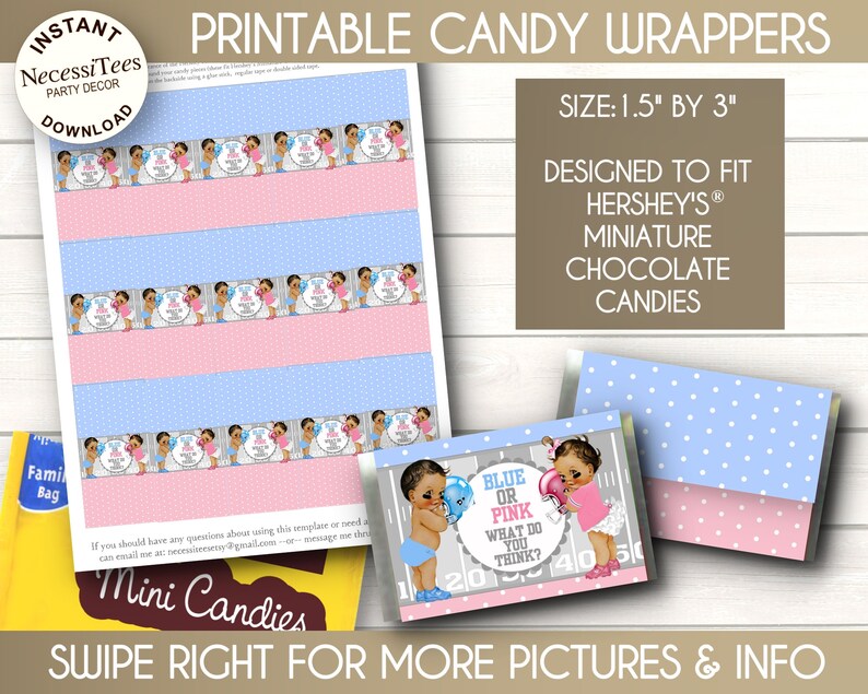 PRINTABLE Mini Candy Wrapper Templates for Party Favors Baby - Etsy