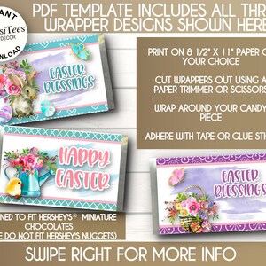 PRINTABLE Mini Candy Wrappers Party Favors Easter Theme Happy Easter ...