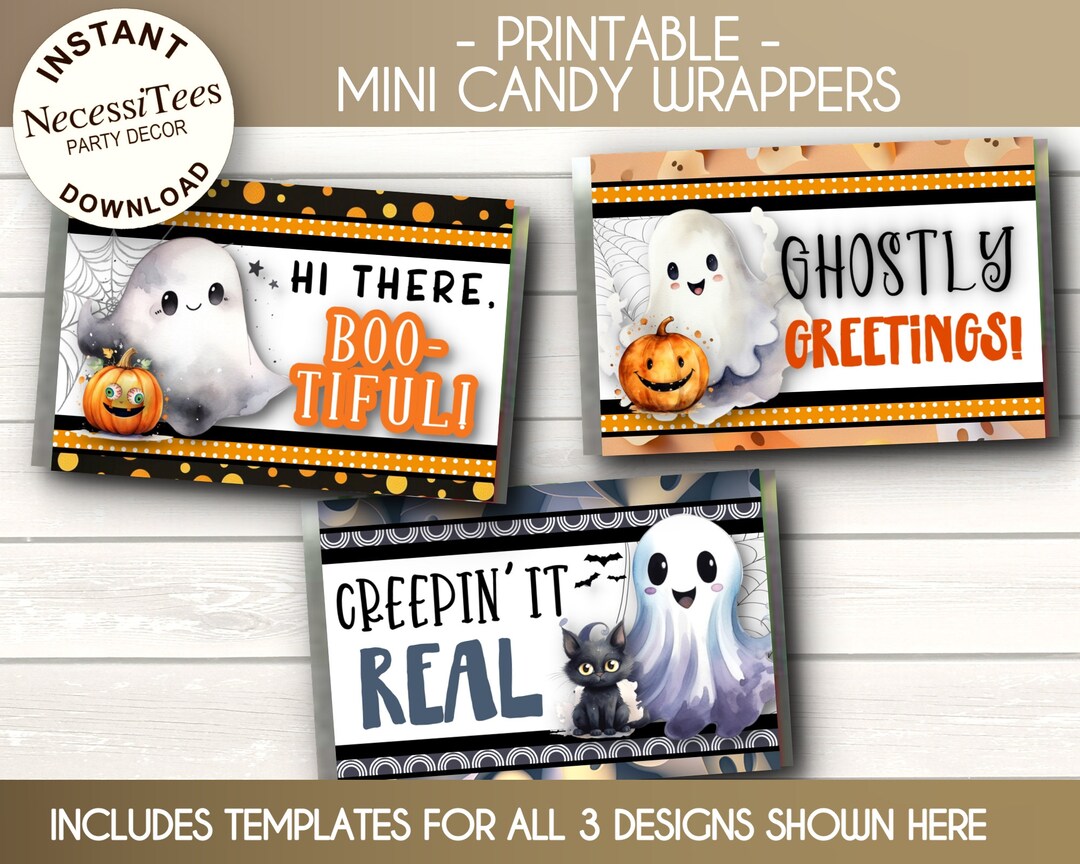 PRINTABLE Mini Candy Wrapper Templates | Party Favors | Halloween ...