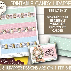 PRINTABLE Mini Candy Wrappers | Party Favors | Easter Theme | Happy ...