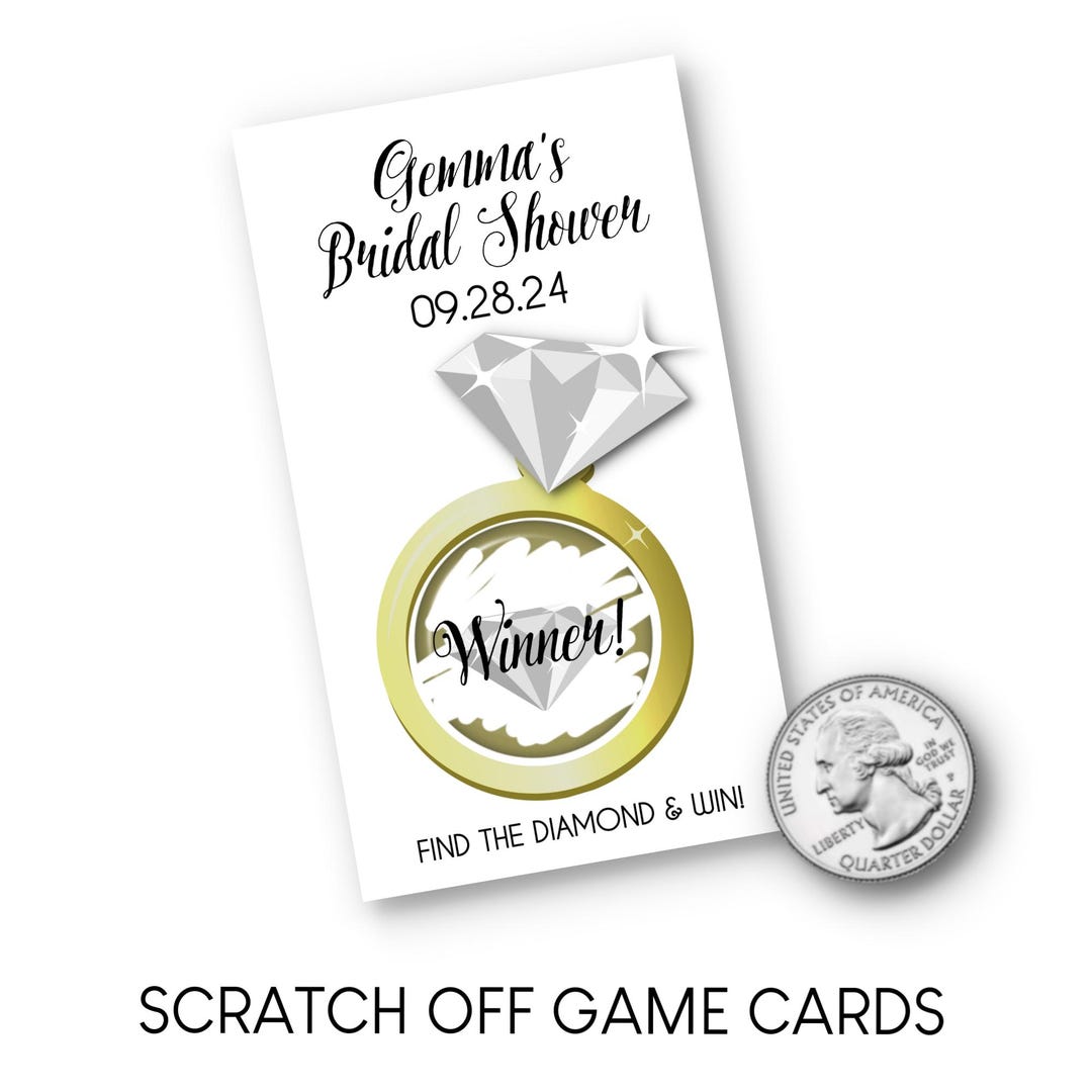Diamond Ring Scratch off Cards | Bridal Shower Game (set of 10) - Etsy