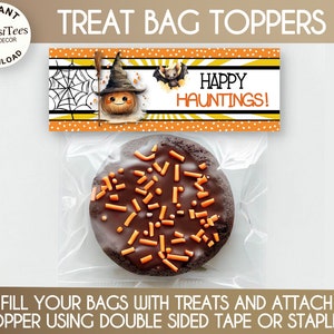 PRINTABLE Treat Bag Toppers | Halloween Theme | Witchy Cat, Pumpkin ...