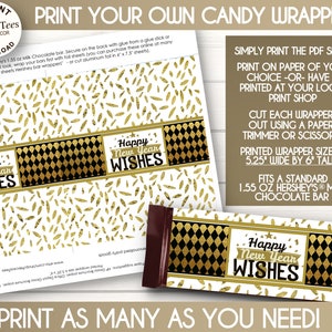 PRINTABLE Candy Bar Wrappers Happy New Year Theme 2024 - Etsy