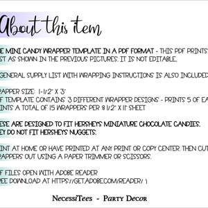 PRINTABLE Mini Candy Wrappers | for Party Favors | Christmas Theme ...