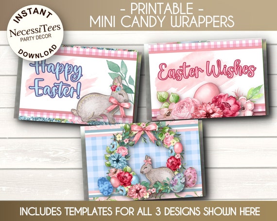 PRINTABLE Mini Candy Wrapper Templates, Party Favors, Happy Easter ...