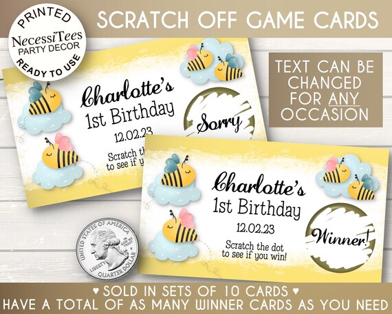 PRINTED Scratch Off Cards | Set of 10 Cards | Party Games | Party or ...