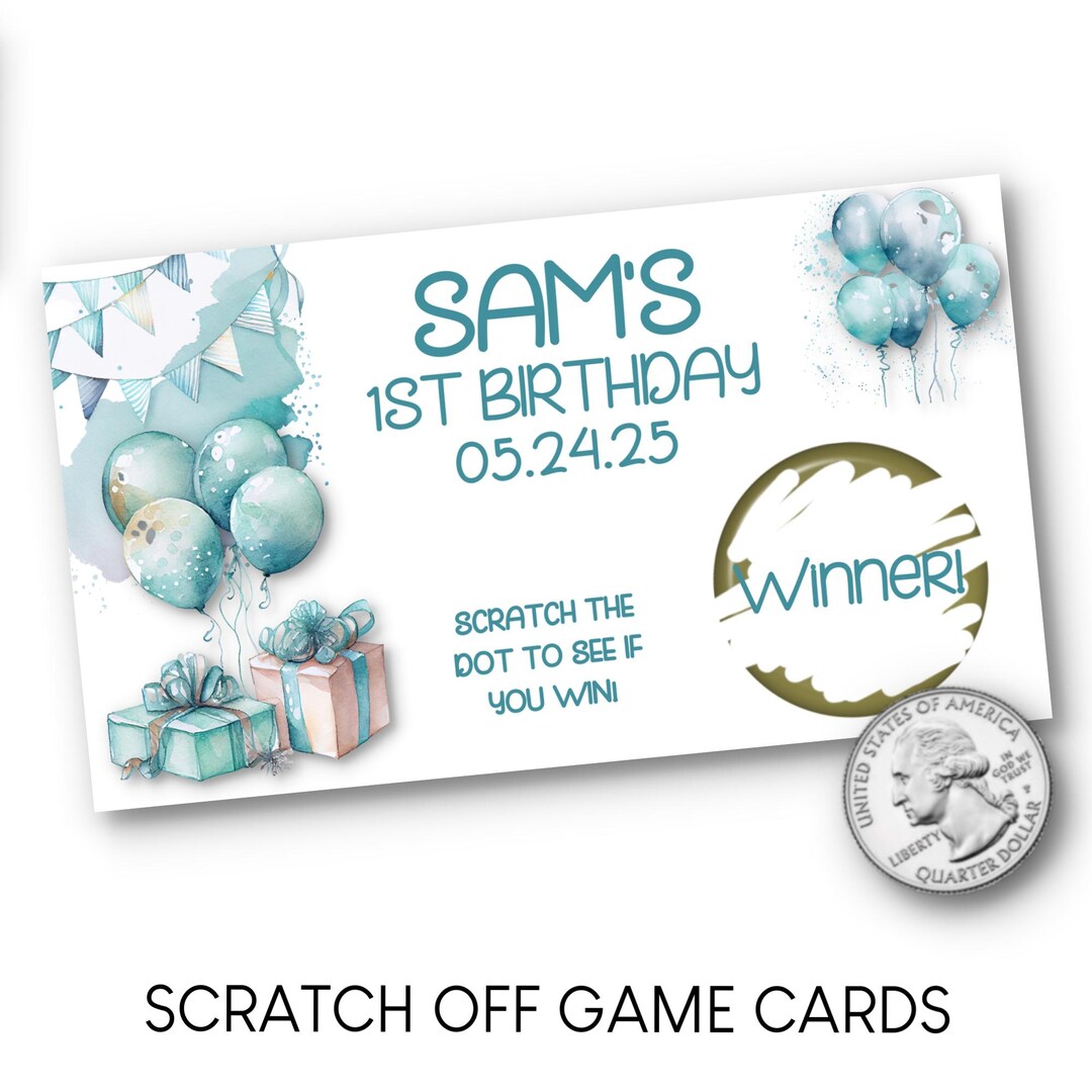 Pastel Birthday Scratch off Game Cards | Party Activity, Set of 10 - Etsy
