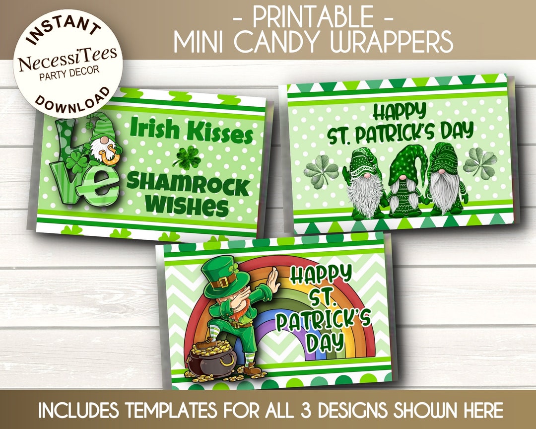 PRINTABLE Mini Candy Wrappers Party Favors Happy St. Patrick's Day ...
