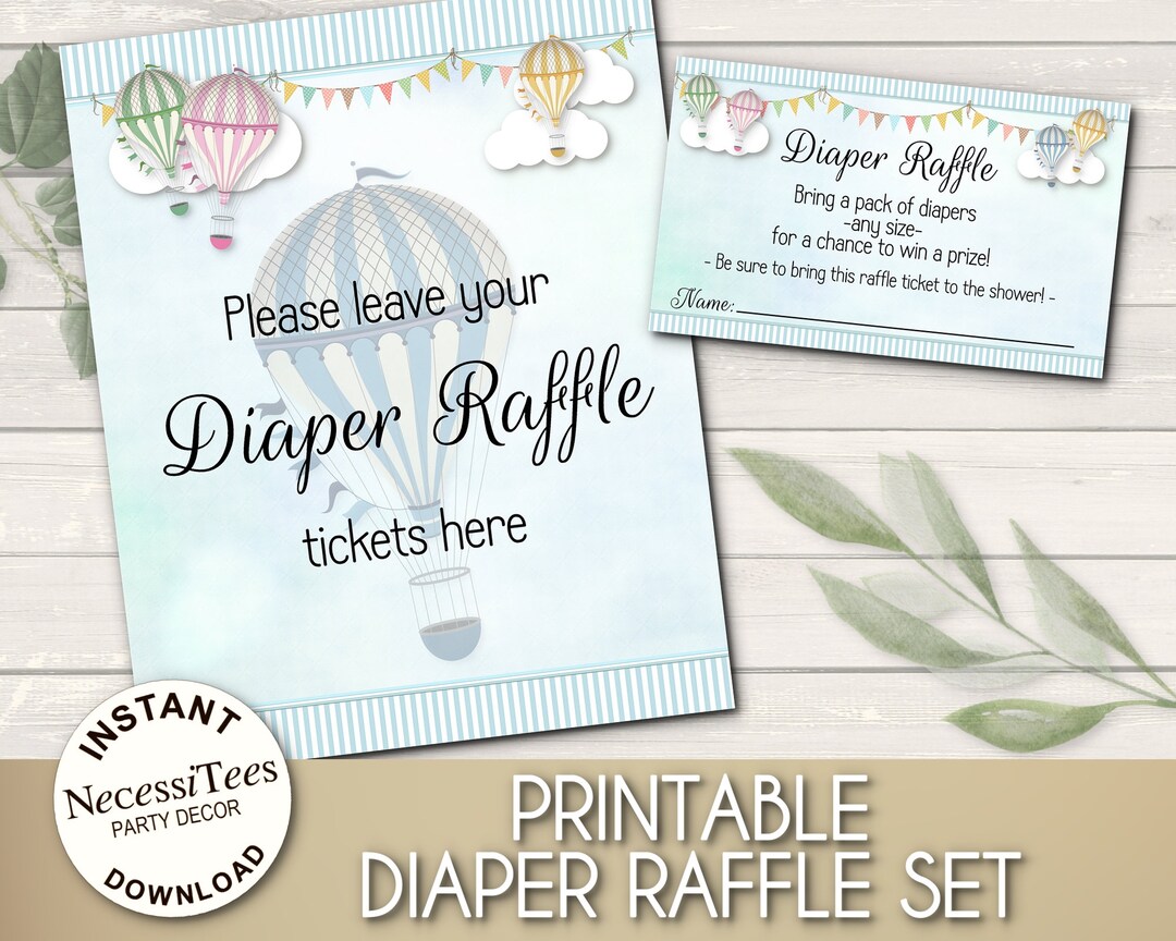 PRINTABLE Diaper Raffle Cards & Sign Set Raffle Inserts Baby - Etsy