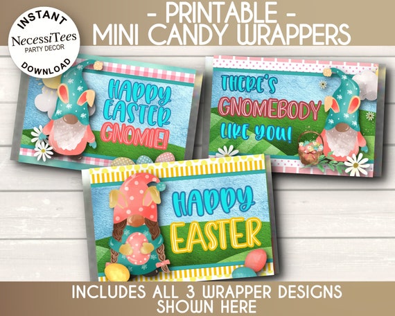 PRINTABLE Mini Candy Wrapper Templates, Party Favors, Happy Easter ...