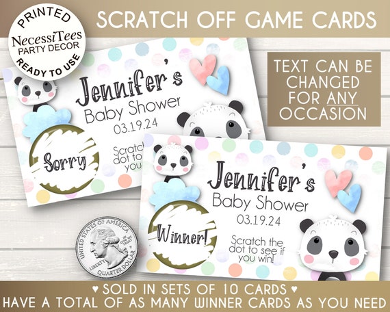 PRINTED Scratch Off Cards | Set or 10 Cards | Party Games | Party or ...