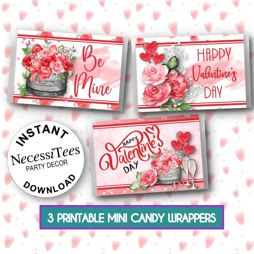 PRINTABLE Mini Candy Wrappers | Party Favors | Happy Valentines Day ...