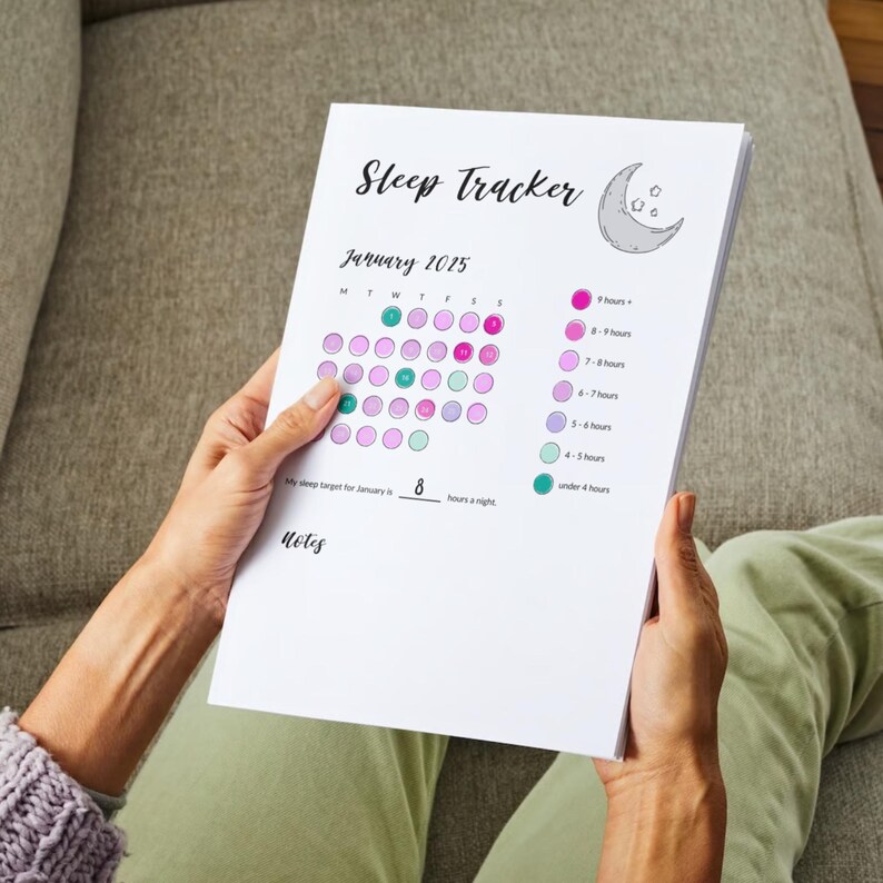 Sleep Tracker Printable A4 Habit Tracker for Better Sleep Monthly Sleep ...