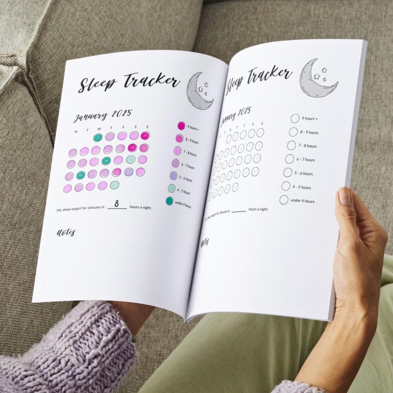 2025 Monthly Sleep Tracker Bundle Custom Sleep Log for Every Month A4 ...