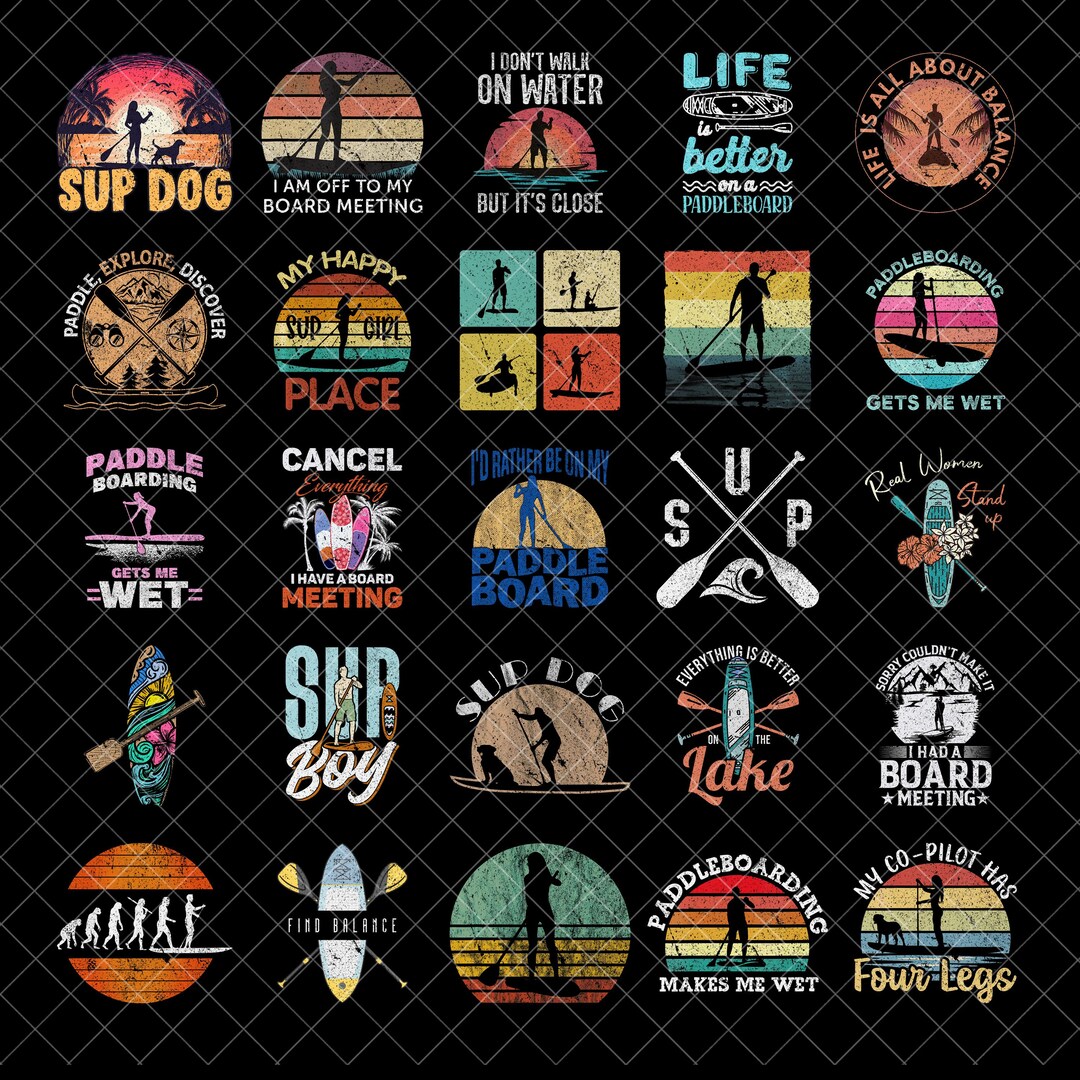 Stand up Paddleboarding Png Bundle,paddle Board Png Bundle, Funny SUP ...