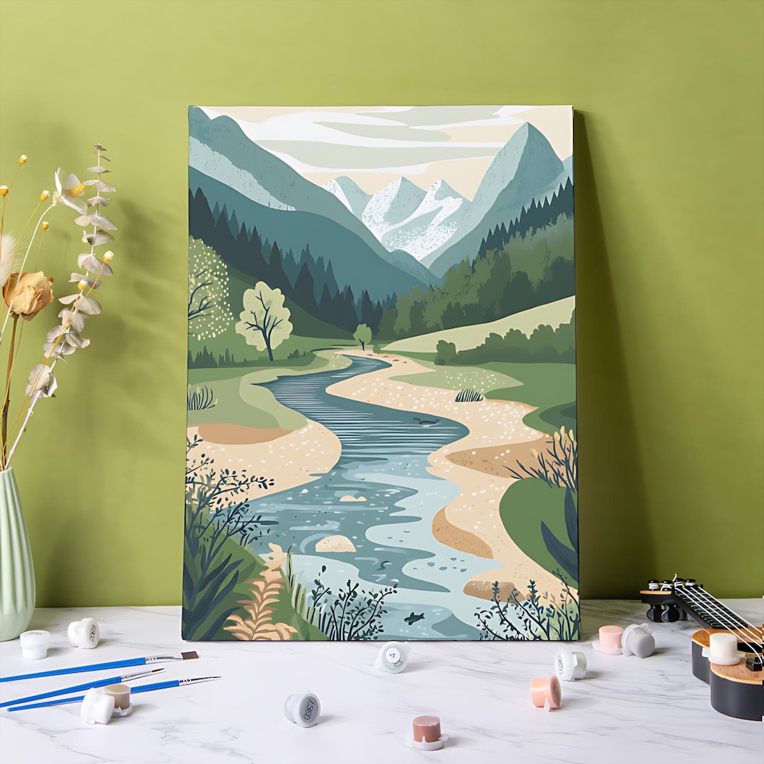 Spring Green Valley Paint by Numbers Kit: Beginner DIY Wall Art - Etsy
