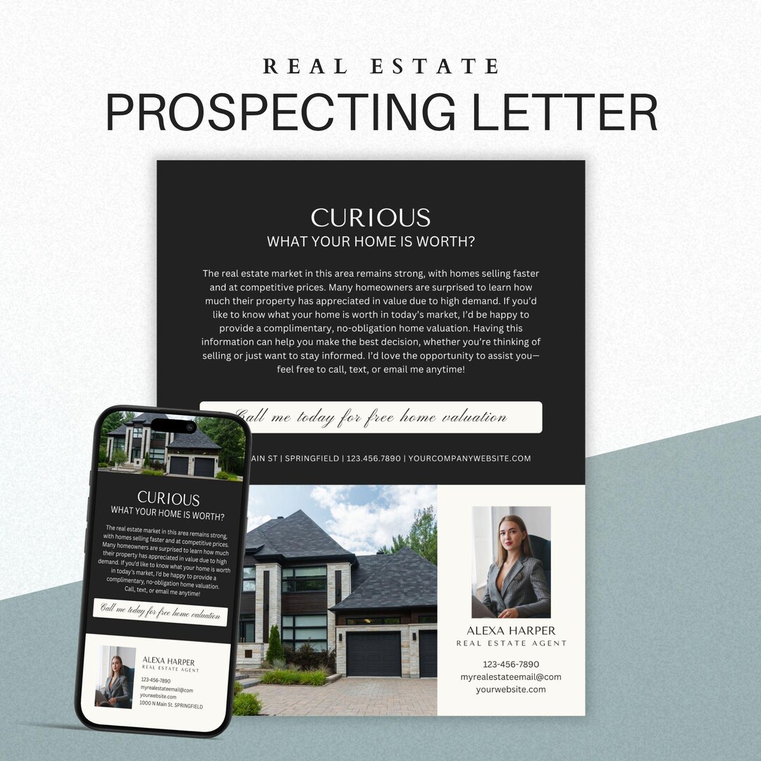 Real Estate Prospecting Letter, Realtor Letter to Sellers, Luxury Real ...