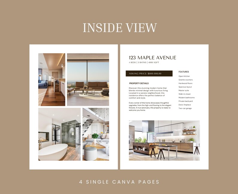 Real Estate Brochure Template Luxury Property Brochure Editable ...