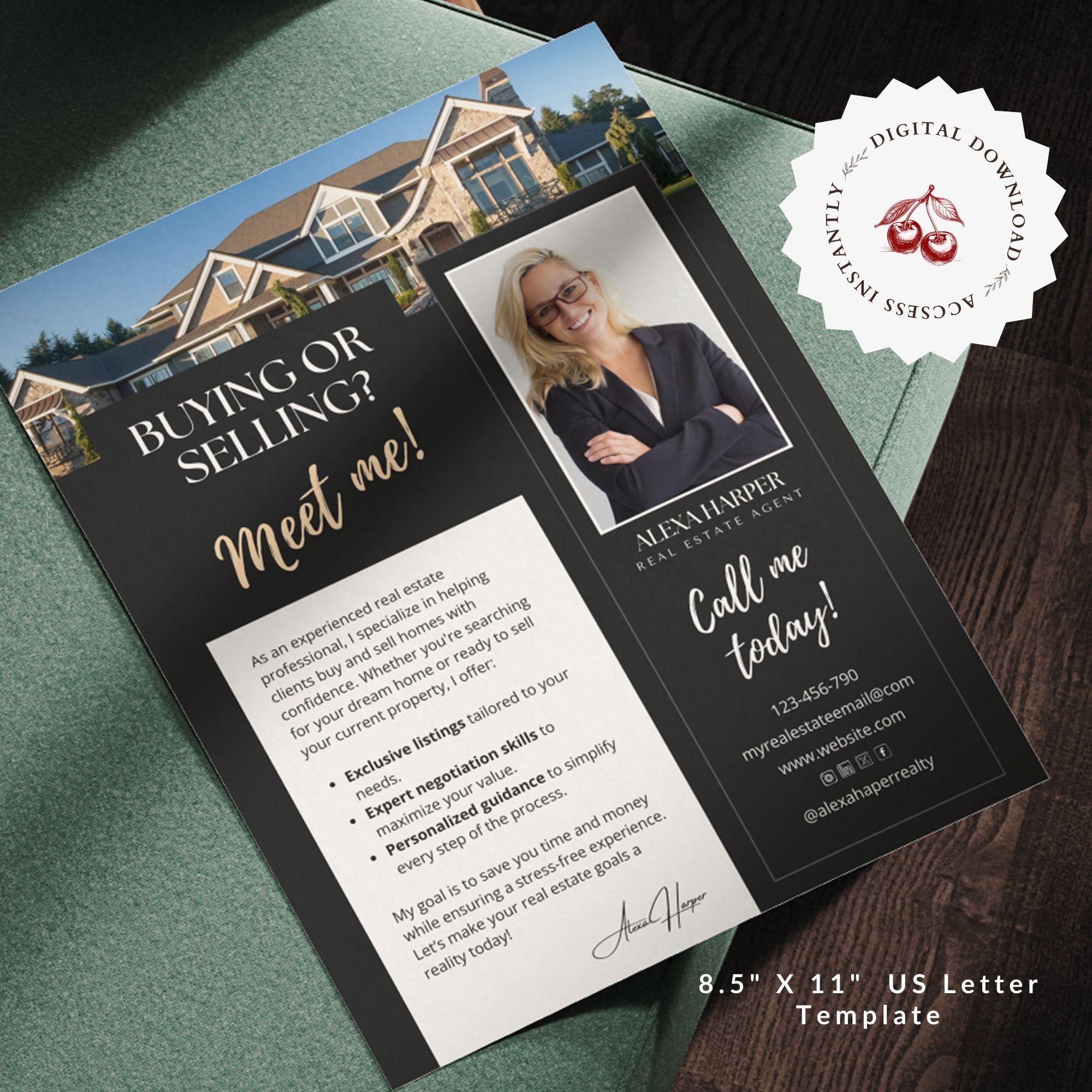 Real Estate Buying or Selling Flyer, Realtor Marketing Flyer, Hello ...