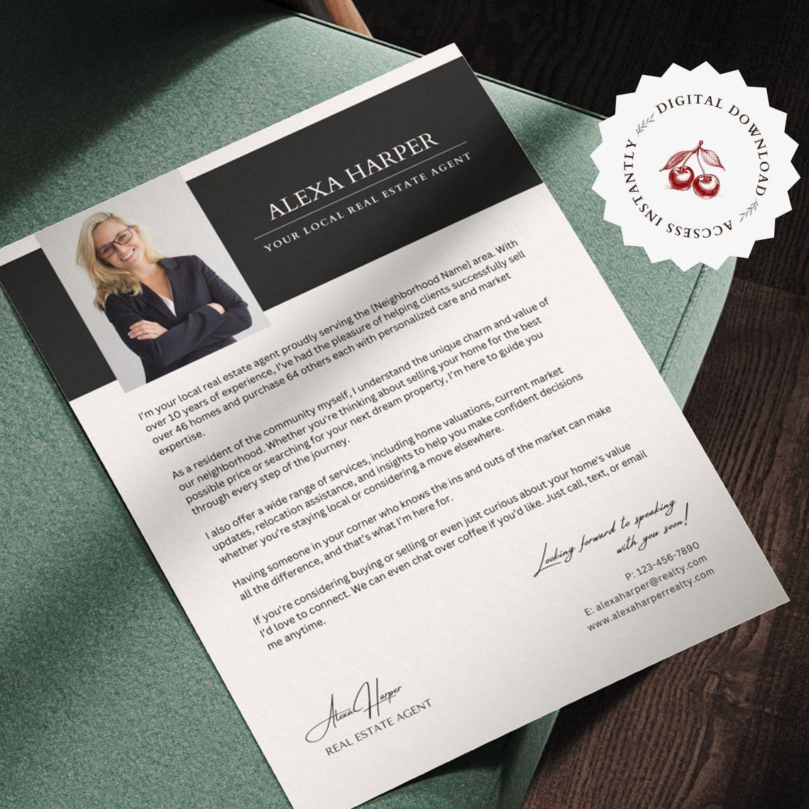 Real Estate Agent Introduction Letter, New Agent Hello Neighbor Flyer ...