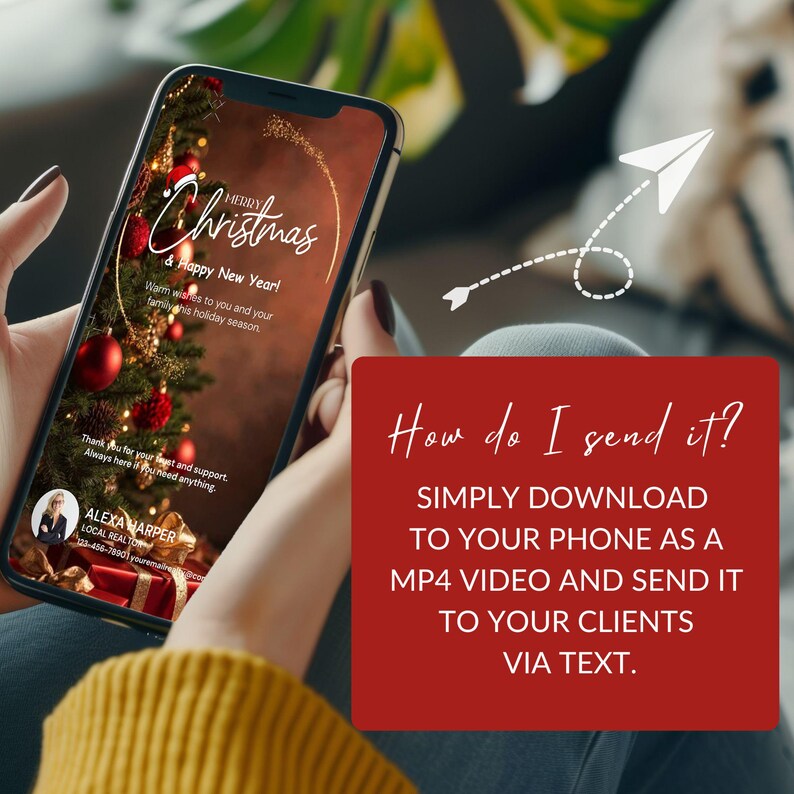 Realtor Christmas Digital Card, Real Estate Text Message Greeting ...