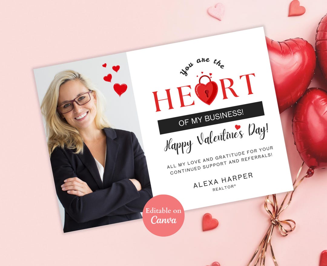Real Estate Valentines Day Postcard, Realtor Pop by Card, Agent ...