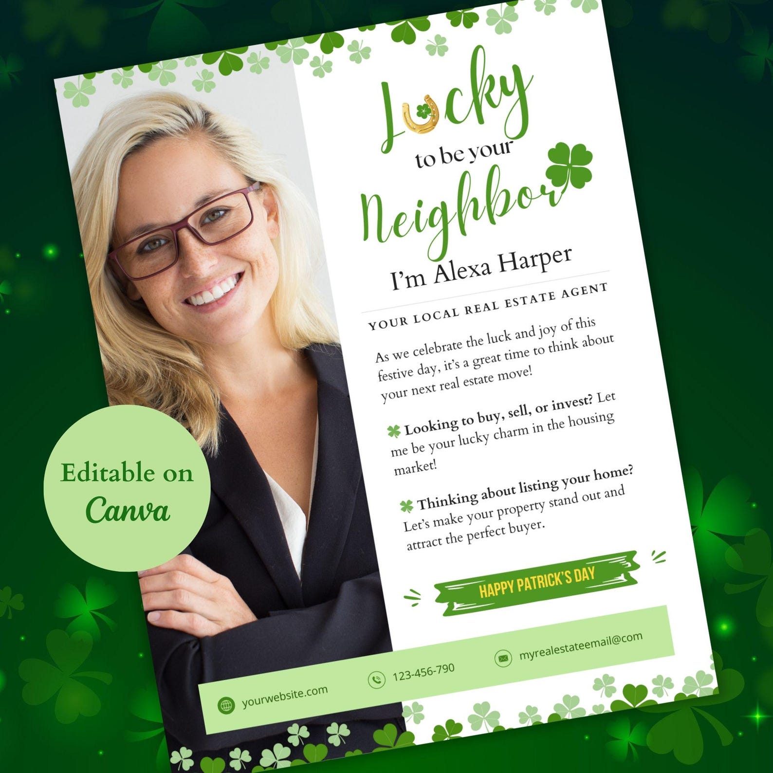 March Real Estate Flyer St Patricks Day Realtor Flyer Template, Spring ...