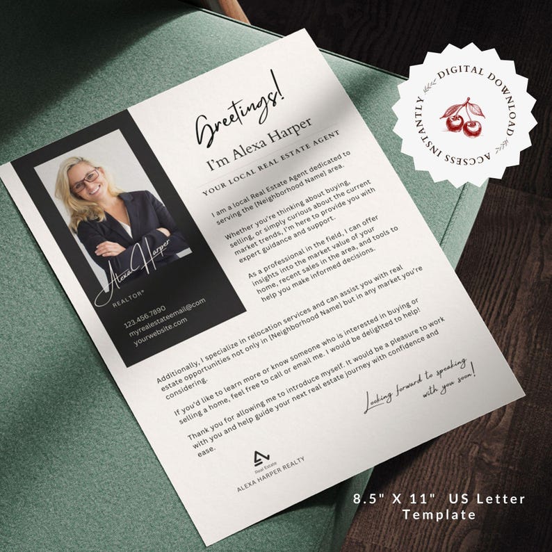 Real Estate Agent Introduction Letter, Realtor Introduction Flyer ...