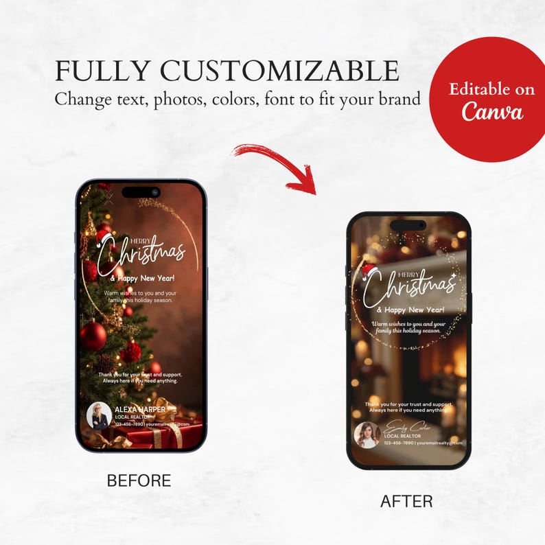 Realtor Christmas Digital Card, Real Estate Text Message Greeting ...