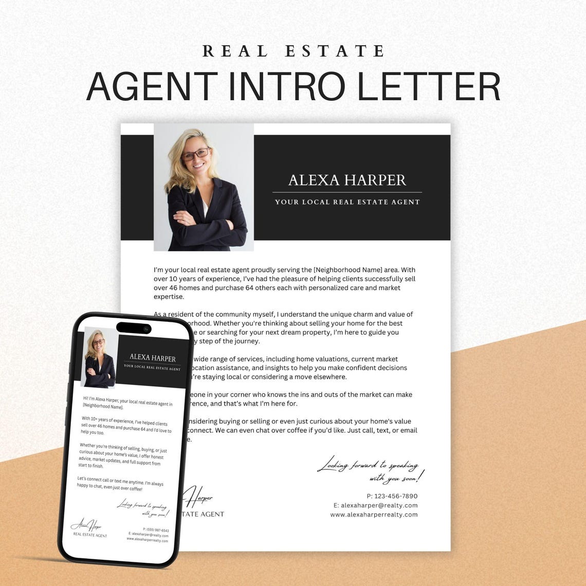 Real Estate Agent Introduction Letter, New Agent Hello Neighbor Flyer ...
