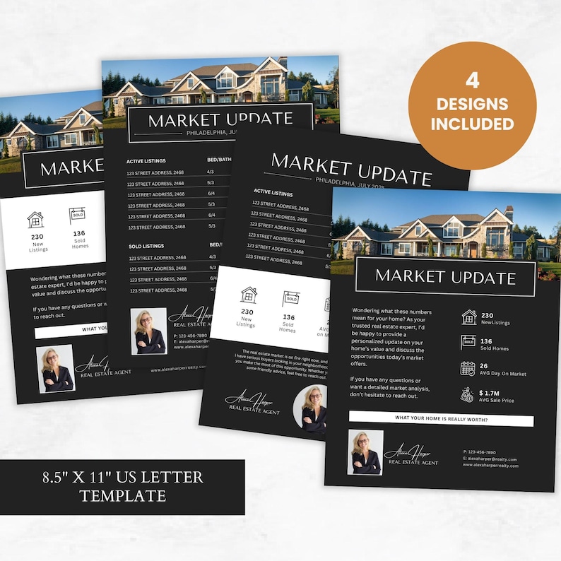 Real Estate Market Update Flyer Bundle, Realtor Marketing Letter ...